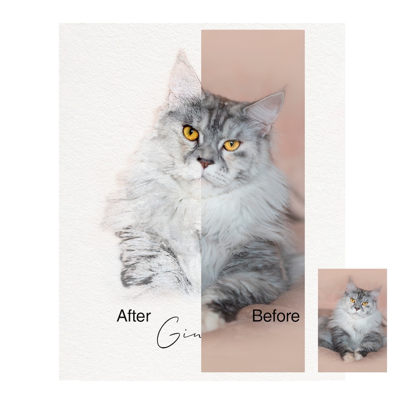 Cat Portrait Custom Pet Portrait Custom Cat Portrait Cat - Etsy