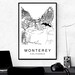 Monterey Map, Minimalist Map, Monterey Map Print, Monterey Poster ...