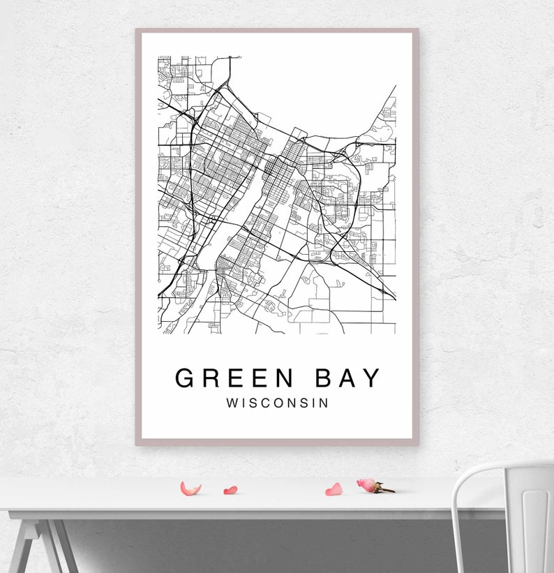 Green Bay Map Green Bay City Map Map Poster Map Print | Etsy