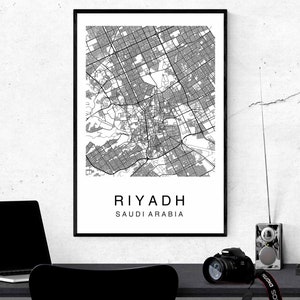 Riyadh City Map Art Print: Modern Saudi Arabia Decor (digital Download ...