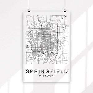 Springfield Map Springfield City Map Printable Map Map - Etsy