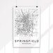 Springfield Map Springfield City Map Printable Map Map - Etsy