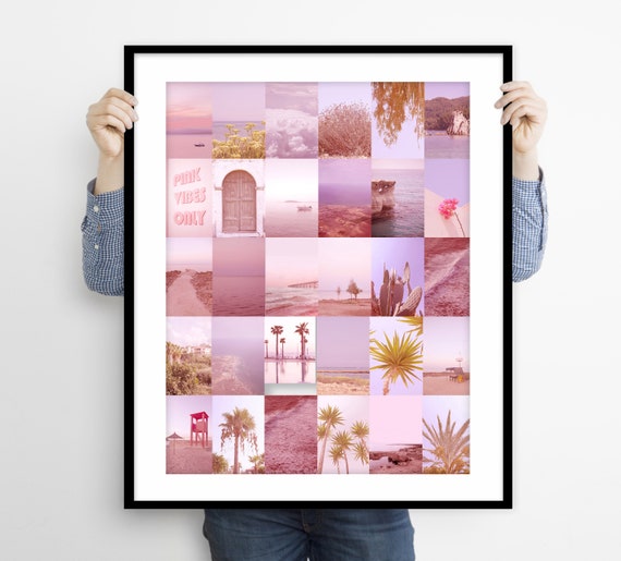 Light Pink Wall Collage Kit Soft Pink Wall Art Photo Collage | Etsy