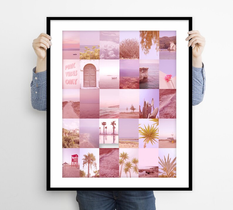 Light Pink Wall Collage Kit Soft Pink Wall Art Photo Collage | Etsy