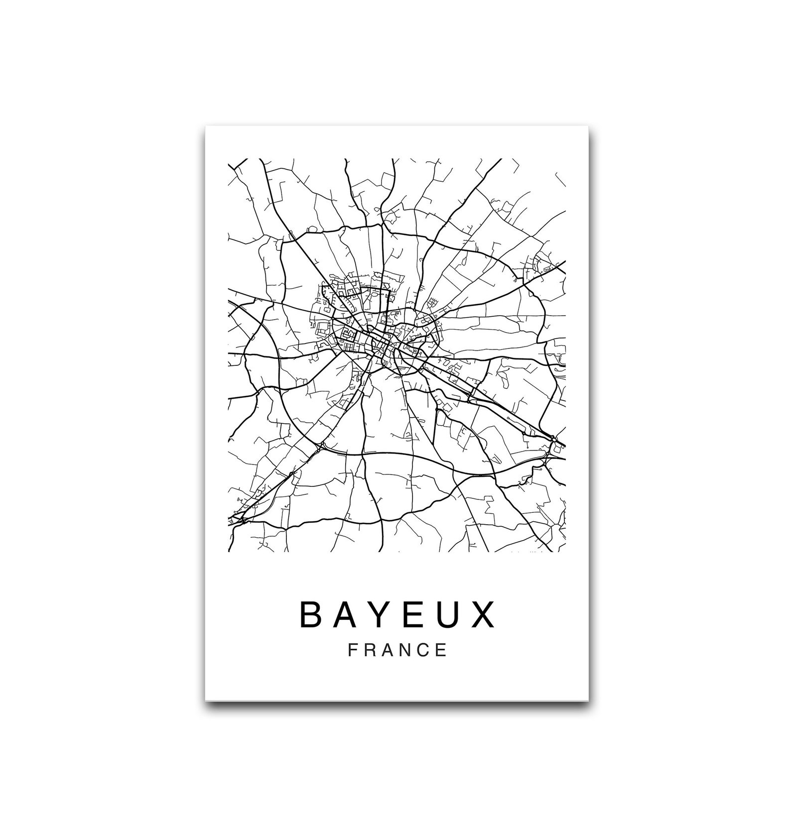 Bayeux Map Print Bayeux Map Poster Wall Art City Map Art | Etsy