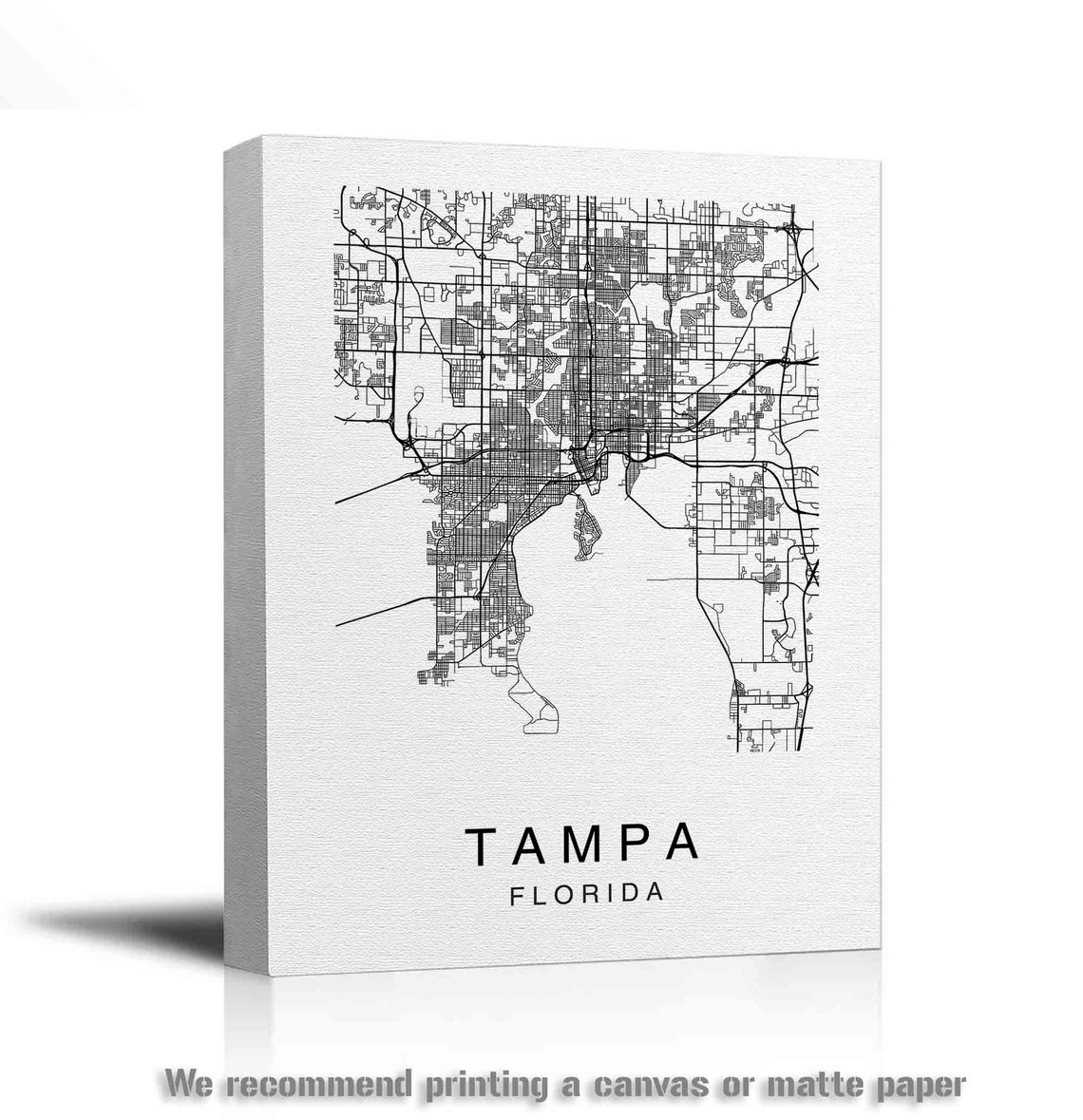 Tampa Map Tampa City Map Printable Map Map Print Tampa Map | Etsy