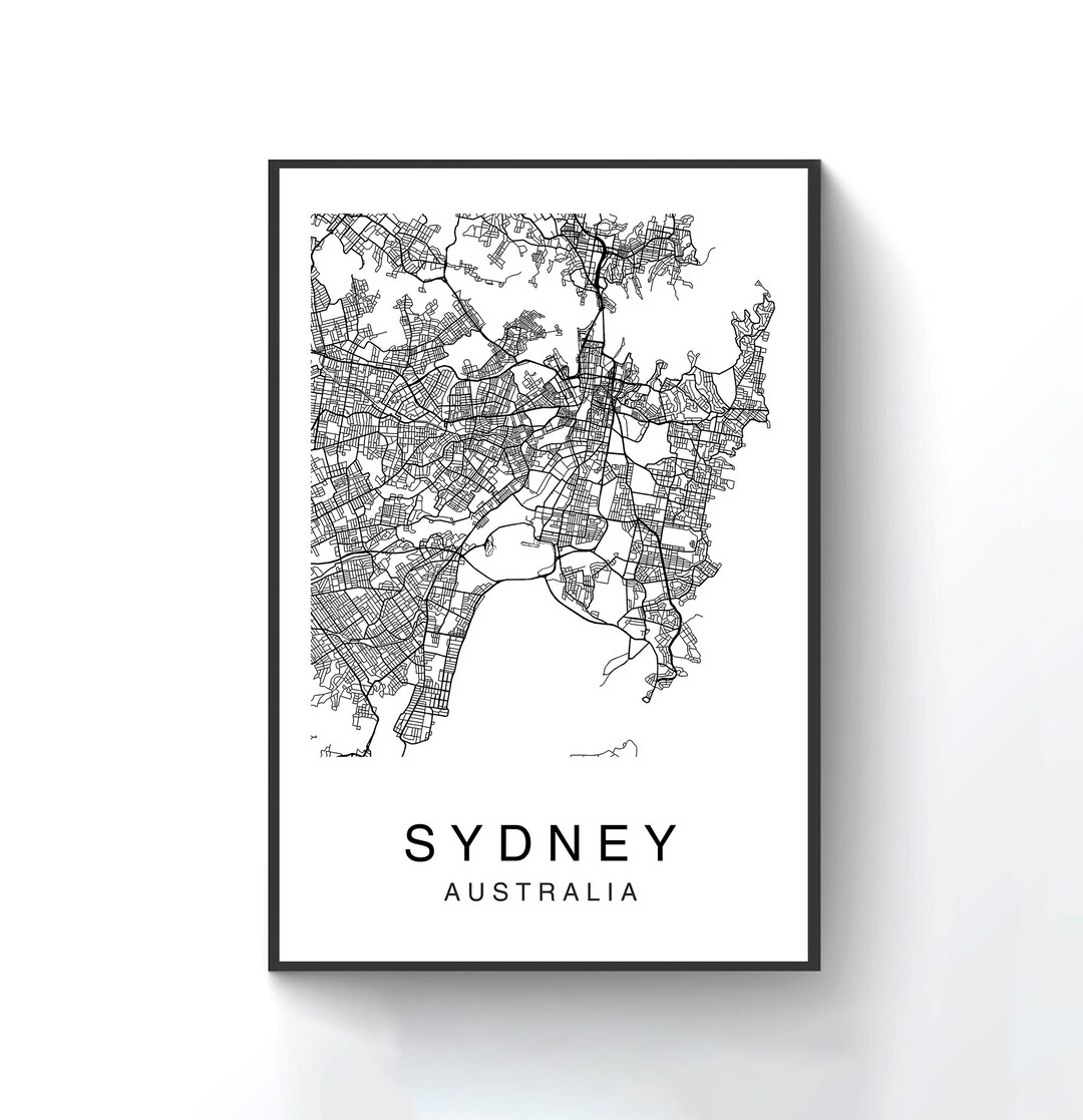 Sydney Map Print Sydney Map Poster Wall Art City Map Art - Etsy