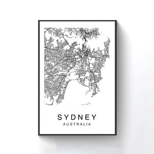 Sydney Map Print Sydney Map Poster Wall Art City Map Art - Etsy