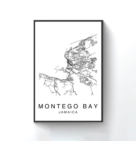 Montego Bay Map Montego Bay City Map Map Poster Map Print | Etsy