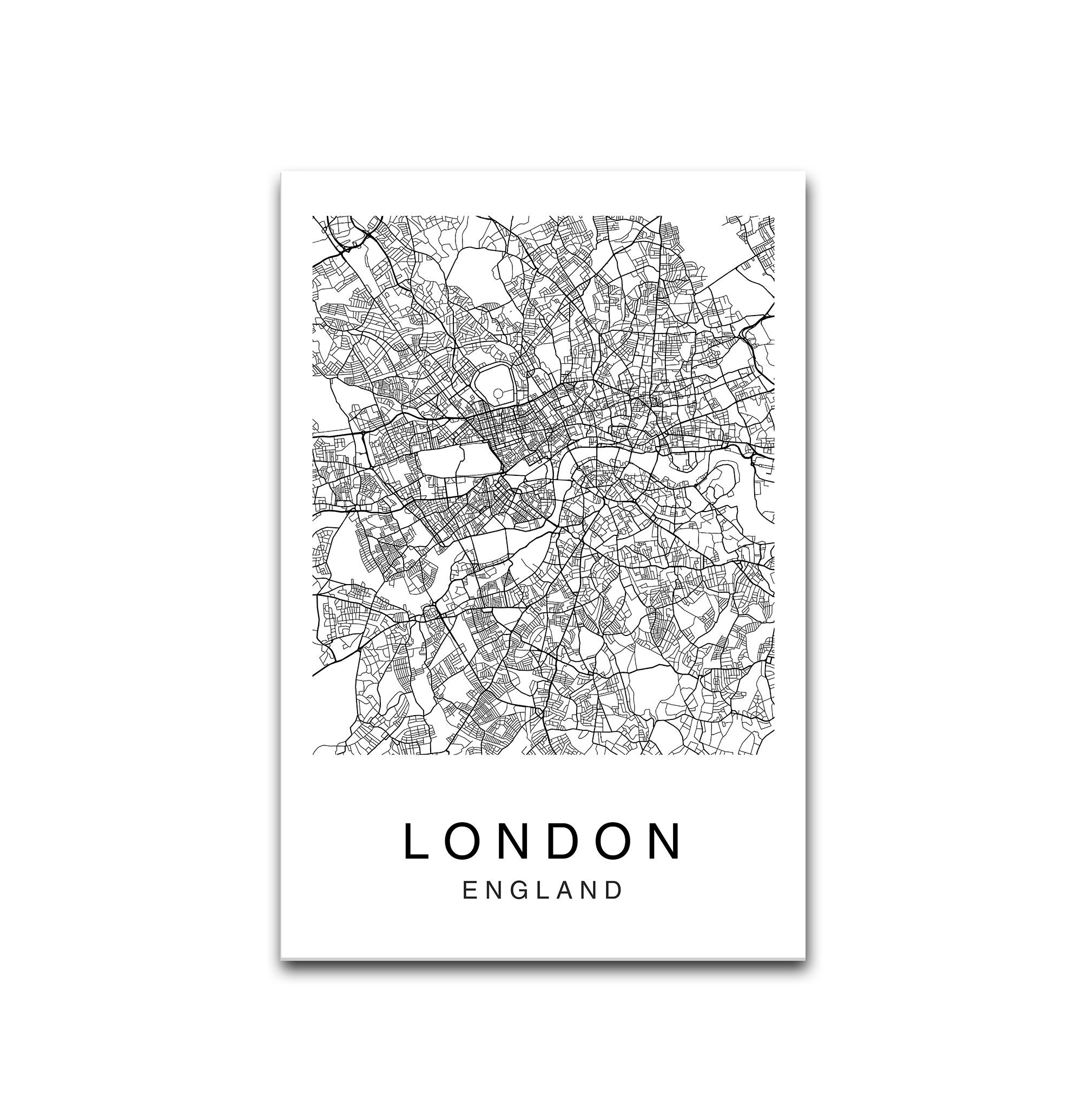 Map of London London Map Print London Print Minimalist Map | Etsy