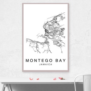 Montego Bay Map Montego Bay City Map Map Poster Map Print - Etsy