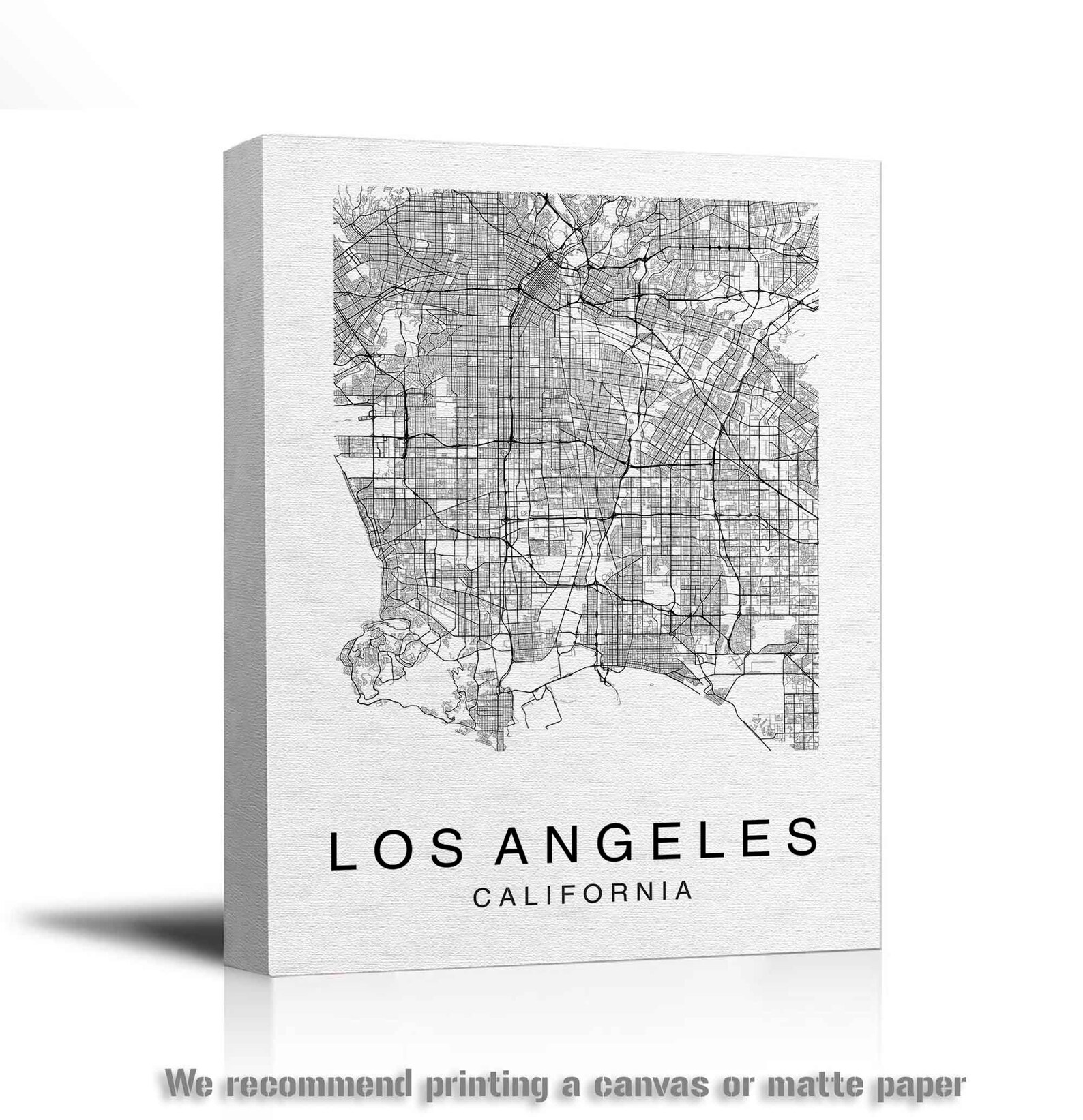 Los Angeles Map Art Print LA California Map Los Angeles Map | Etsy