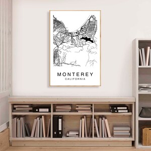 Monterey Map, Minimalist Map, Monterey Map Print, Monterey Poster ...