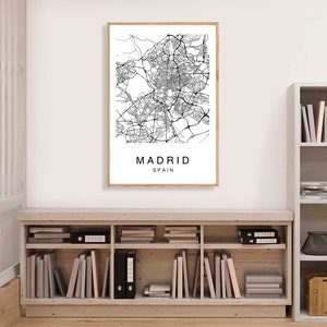 Madrid Map Print Madrid Map Poster Wall Art City Map Art - Etsy