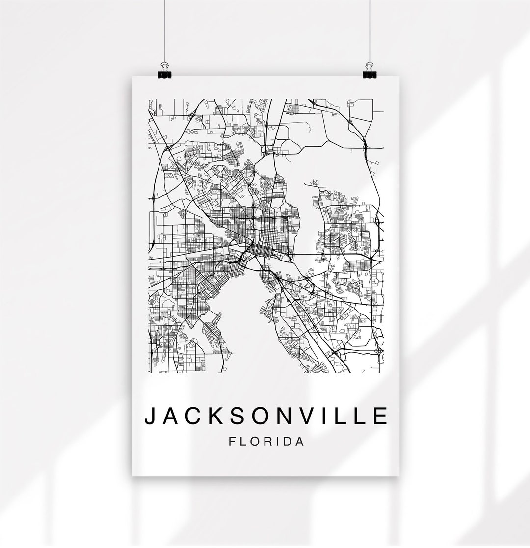 Jacksonville Map Print, Map Print, Art Print, Jacksonville Wall Art ...