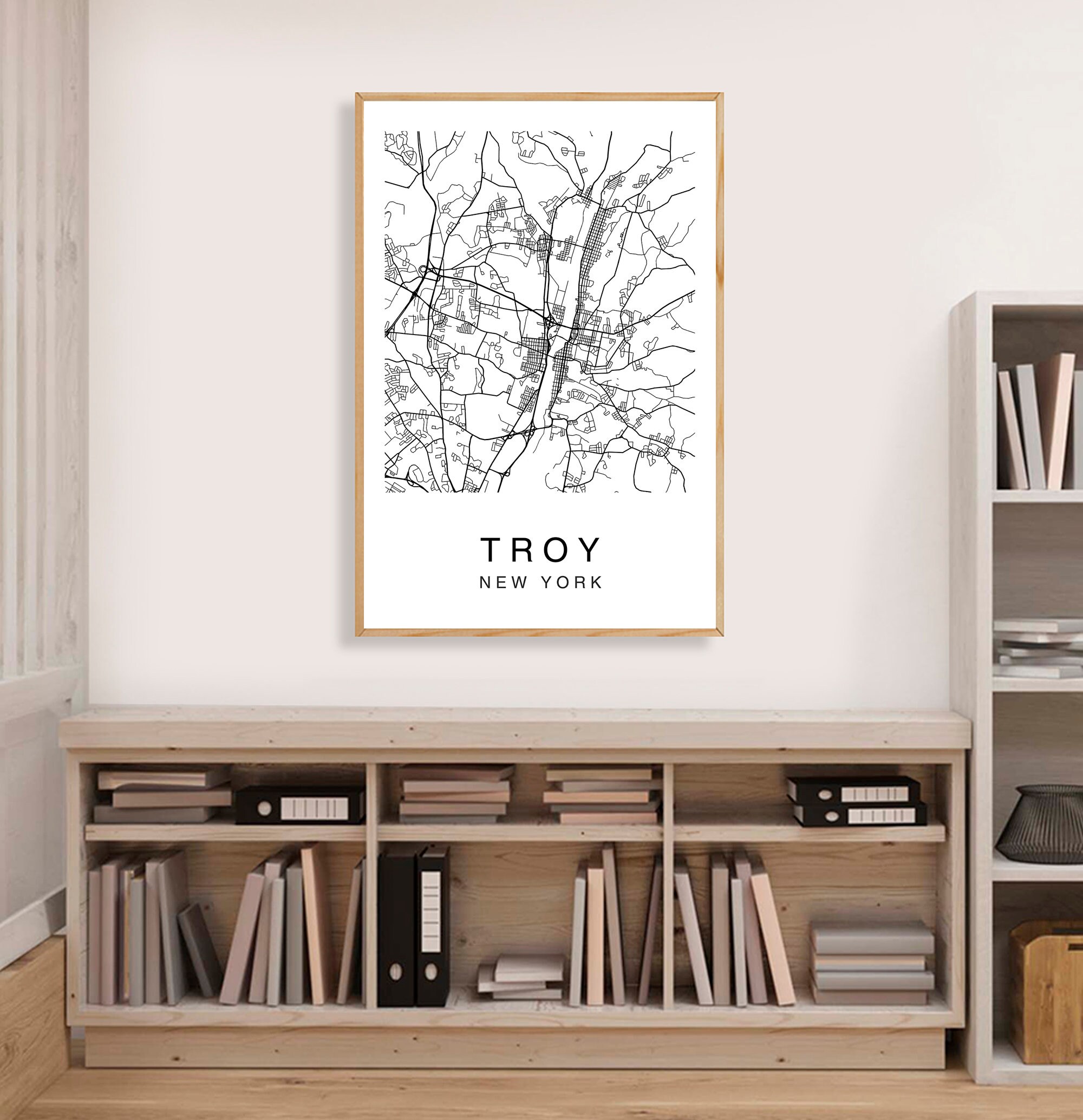 Troy Map Troy City Map Printable Map Map Print Troy Map | Etsy