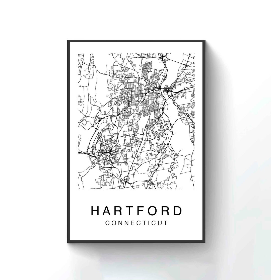 Hartford Map Hartford City Map Map Poster Map Print - Etsy