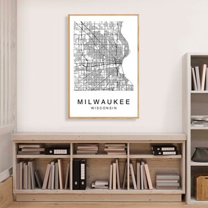 Milwaukee Map Print, Milwaukee Map Poster Wall Art, City Map, Street ...