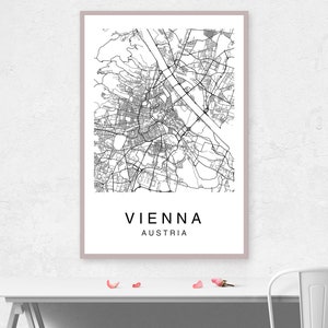 Vienna Map Print Vienna Map Poster Wall Art City Map Art - Etsy