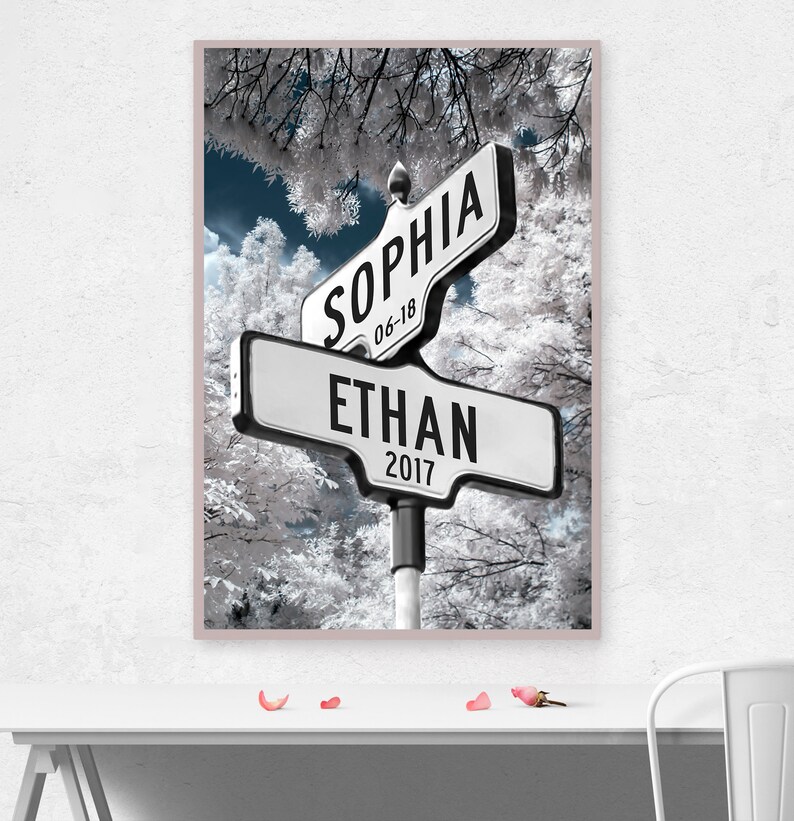 Personalized Street Sign Print, Custom Names & Date, Wedding Gift - Etsy