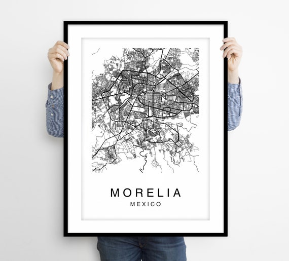 Morelia Map Print Morelia City Map Poster Wall Art City Map | Etsy