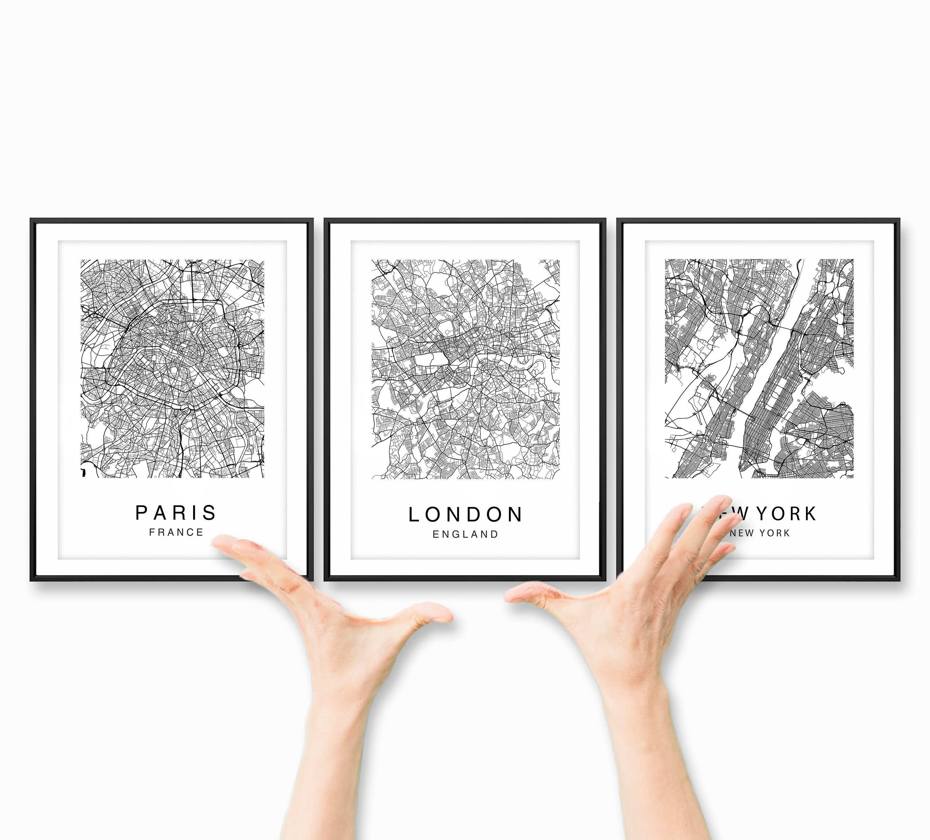 City Map Prints Custom Personalised Modern Wall Art Map Etsy