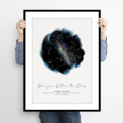 Personalized Star Map Gift Night Sky Print Custom Star | Etsy