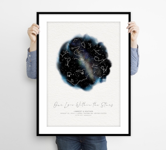 Personalized Star Map Custom Star Map Art Star Map Poster - Etsy