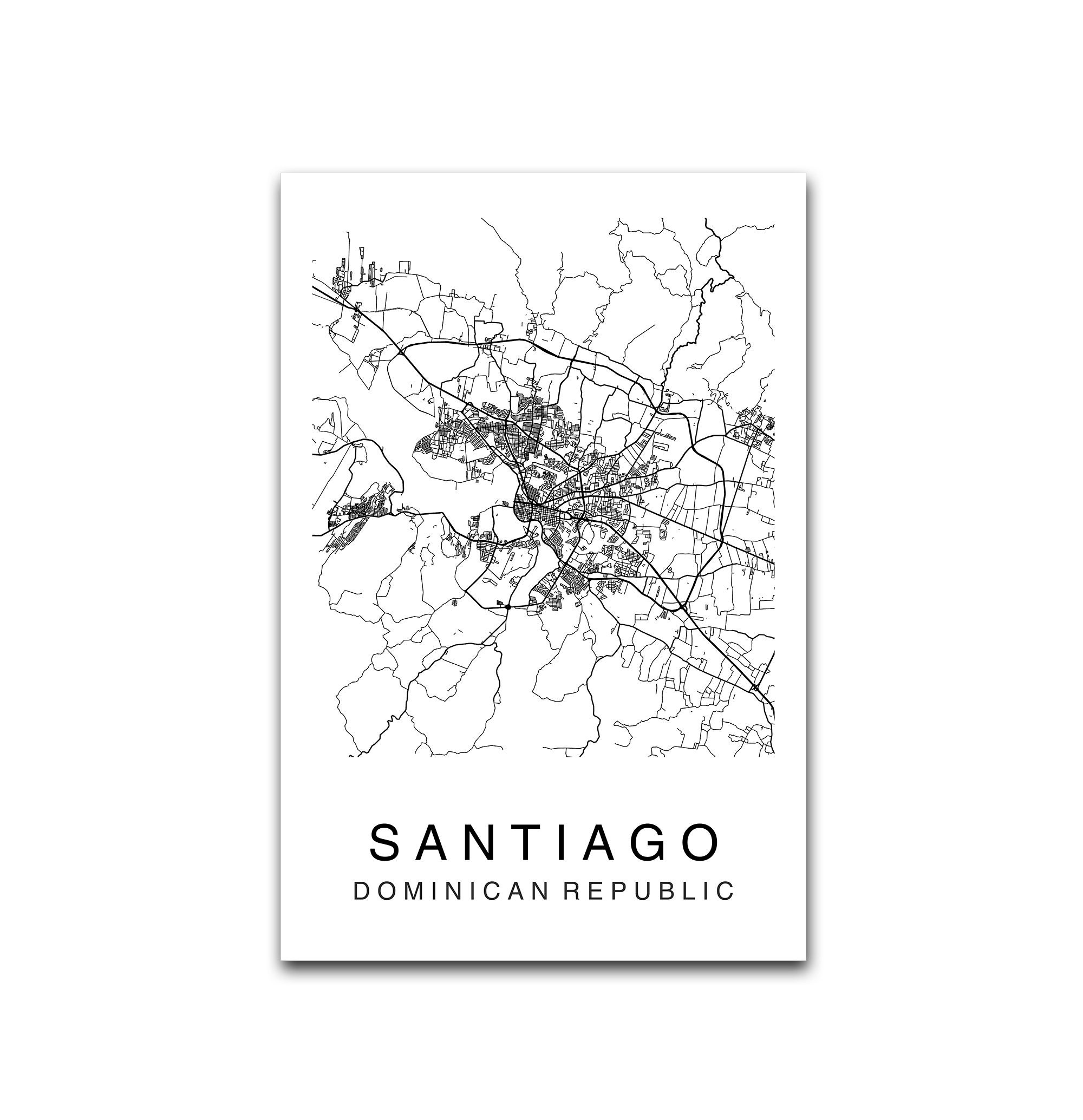 Santiago Map Printable Map Art Santiago City Map Map - Etsy Australia