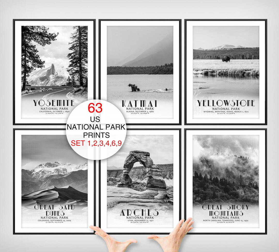 National Park Poster Print, Set of Prints, National Park Poster ...