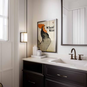 Whoa Nice Rooster, Bathroom Art Print, Bathroom Wall Decor, Guest ...