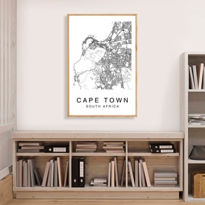 Cape Town Map Print, Cape Town Map Poster Wall Art, City Map Art ...