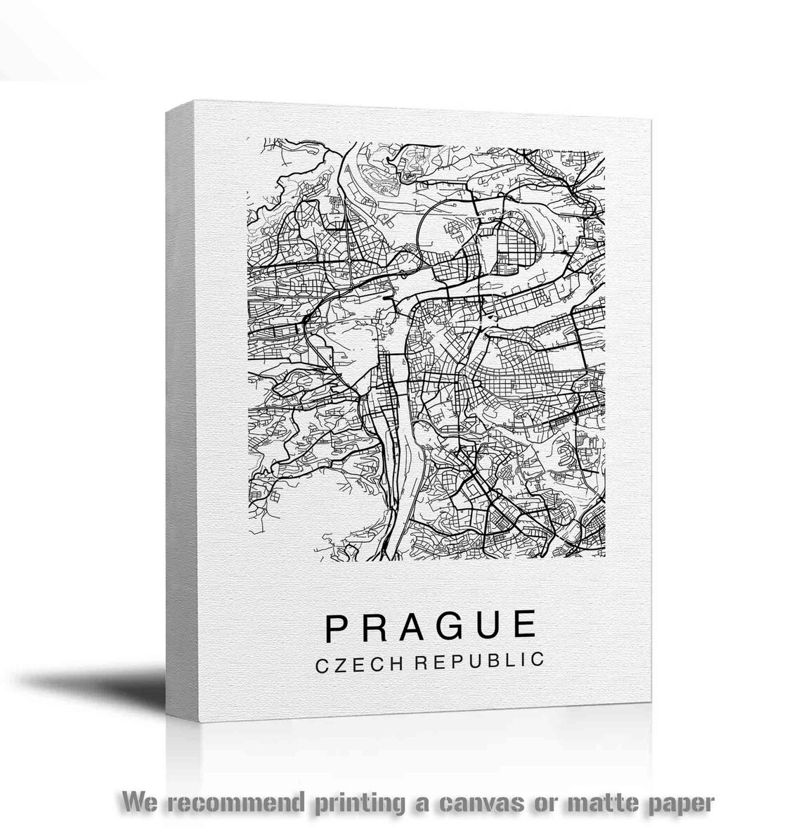 Prague Map Print Prague Printable Map Wall Art City Map | Etsy