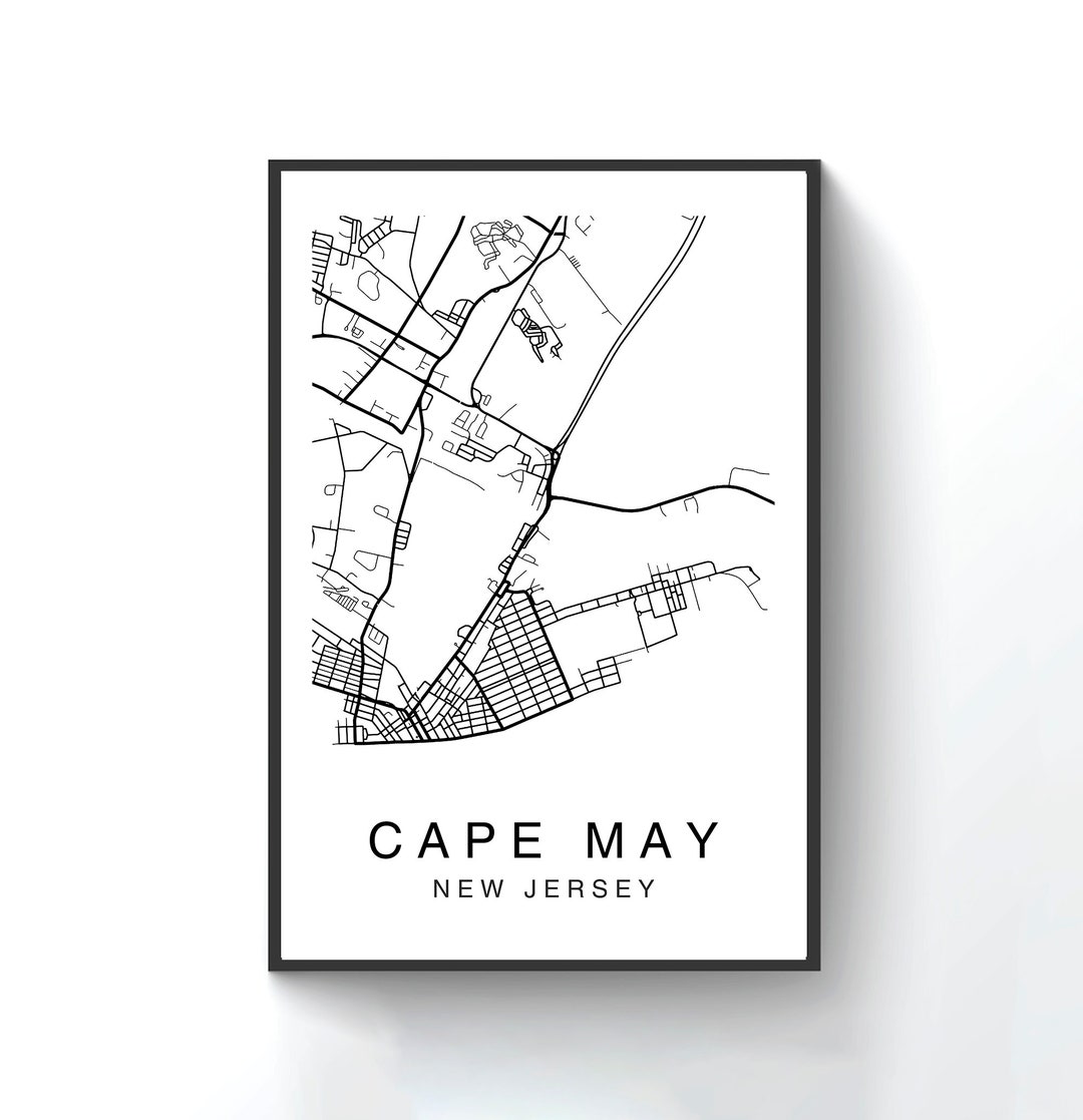 Cape May Map Print Cape May Map Poster Wall Art City Map - Etsy