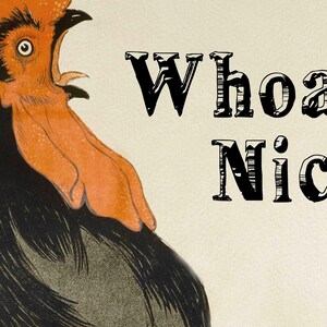Whoa Nice Rooster, Bathroom Art Print, Bathroom Wall Decor, Guest ...