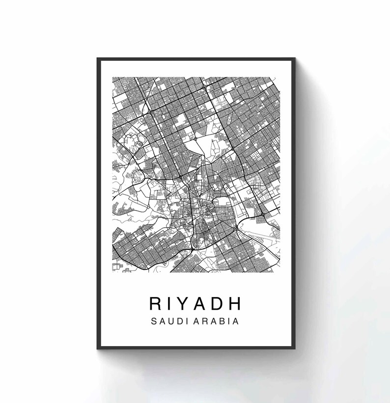 Riyadh Map Riyadh City Map Printable Map Art Map Print - Etsy