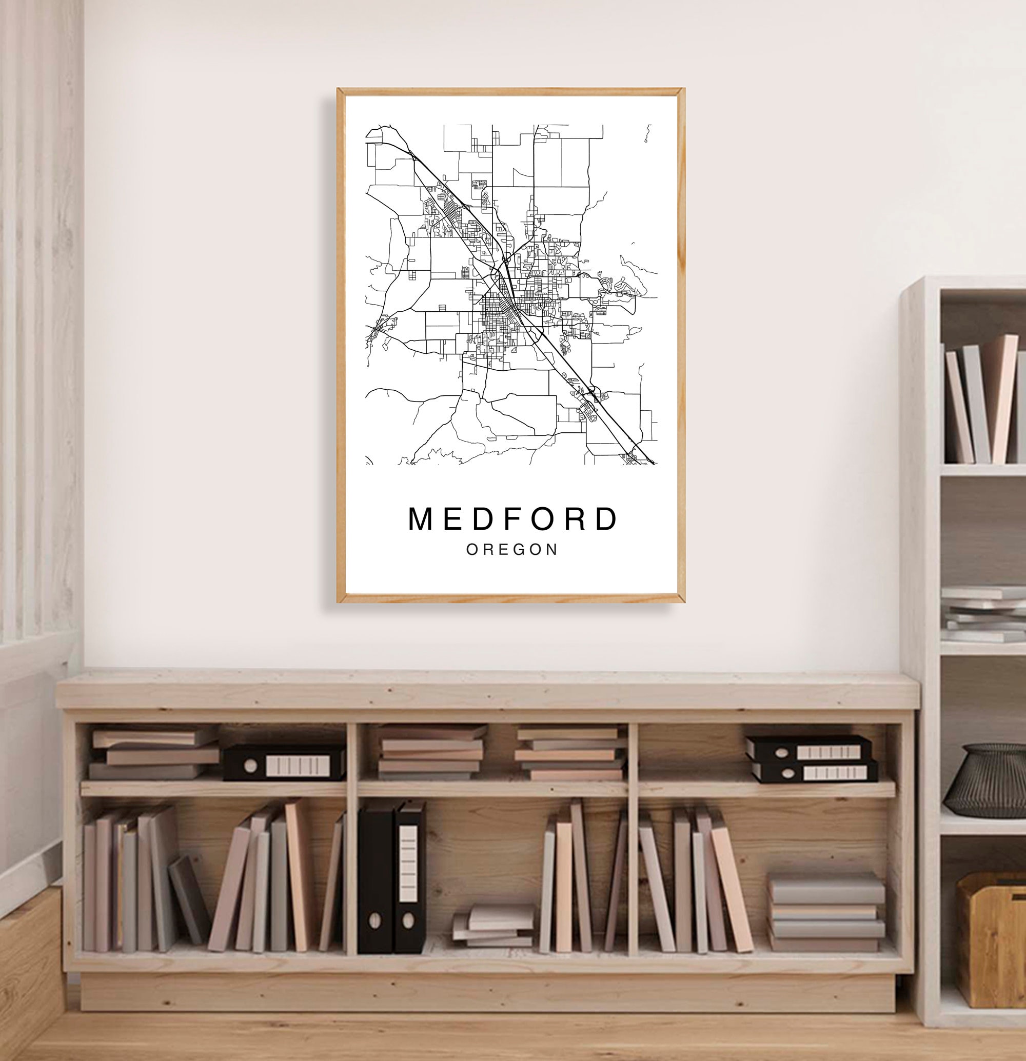 Medford Map Print Medford Map Poster Wall Art City Map - Etsy