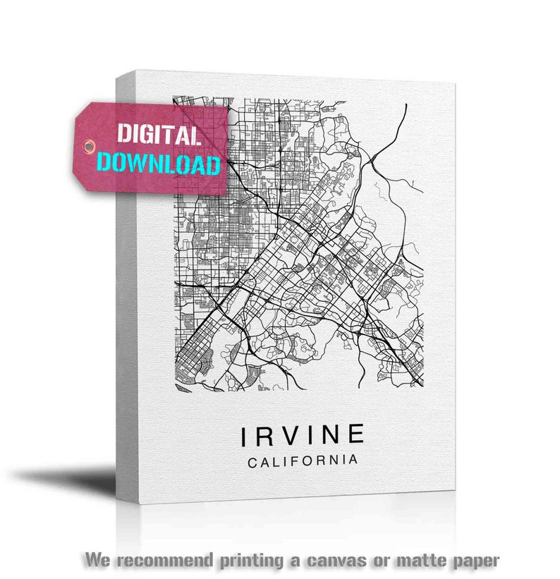 Irvine Map Print California CA USA Map Art Poster City | Etsy