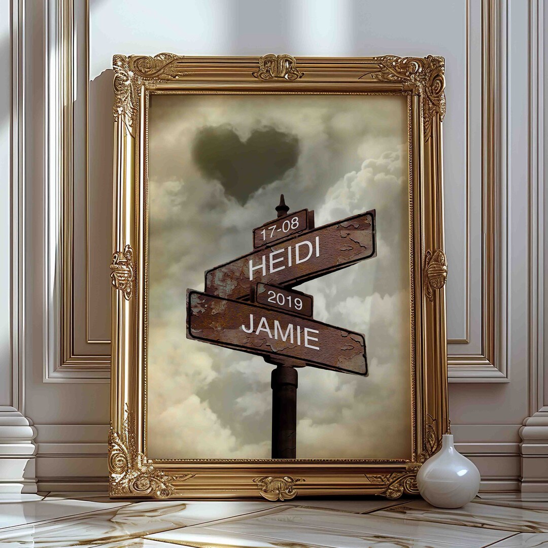 Personalized Family Name Street Sign Print – Vintage Style Wedding Gift ...