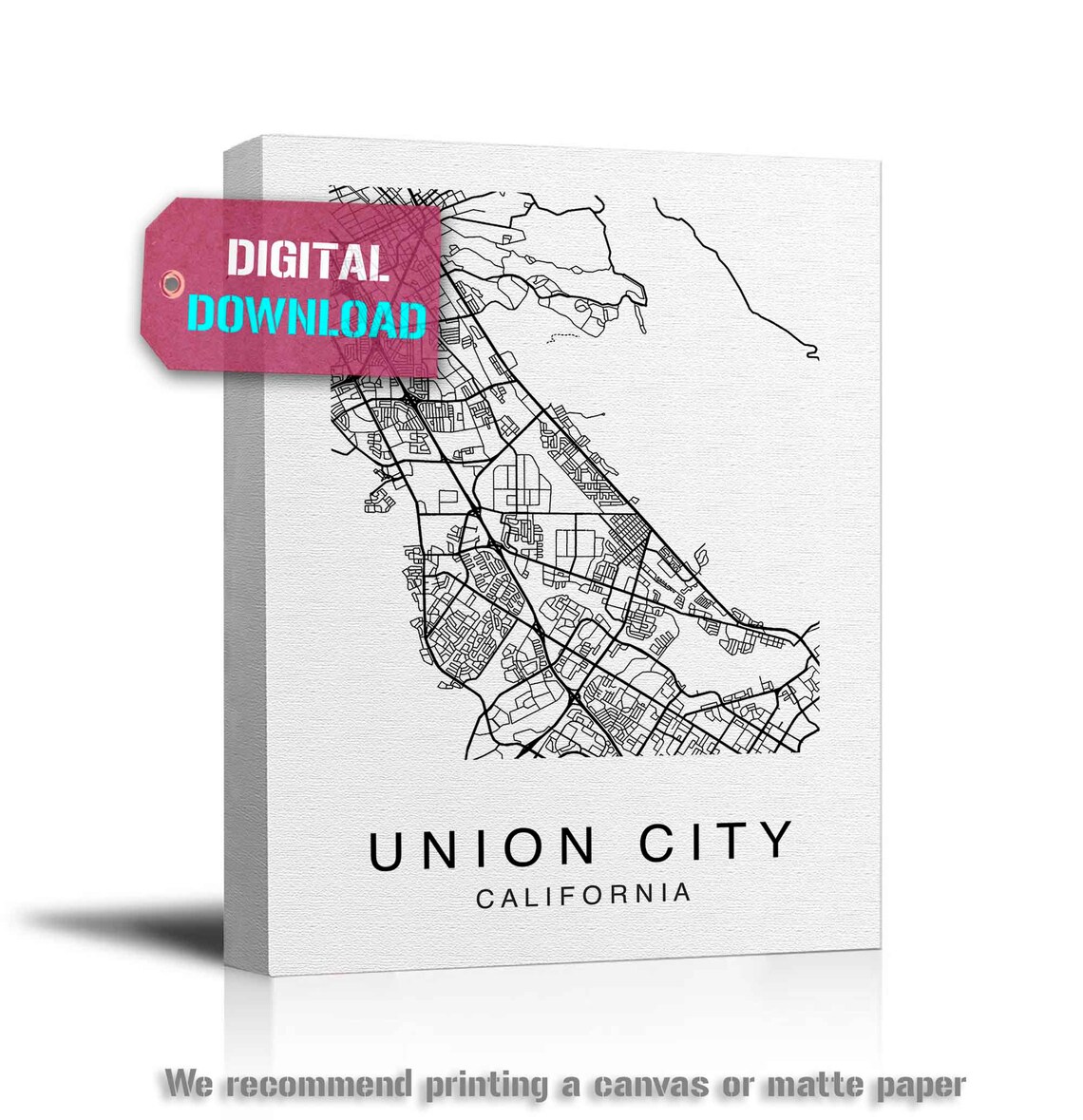 Union City Map Minimalist Map Union City Map Print Union | Etsy