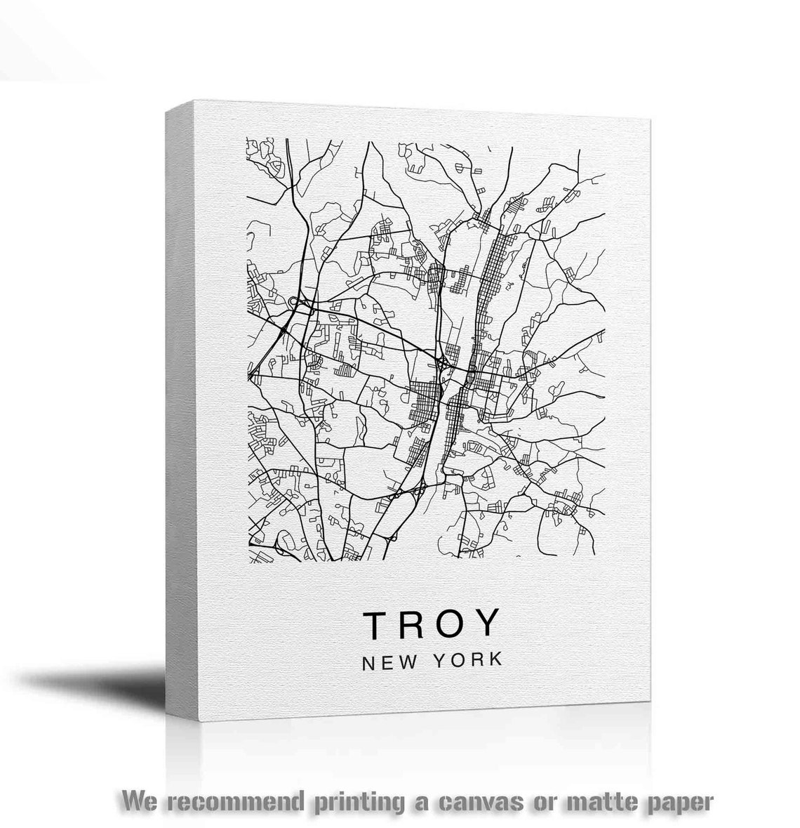 Troy Map Troy City Map Printable Map Map Print Troy Map | Etsy