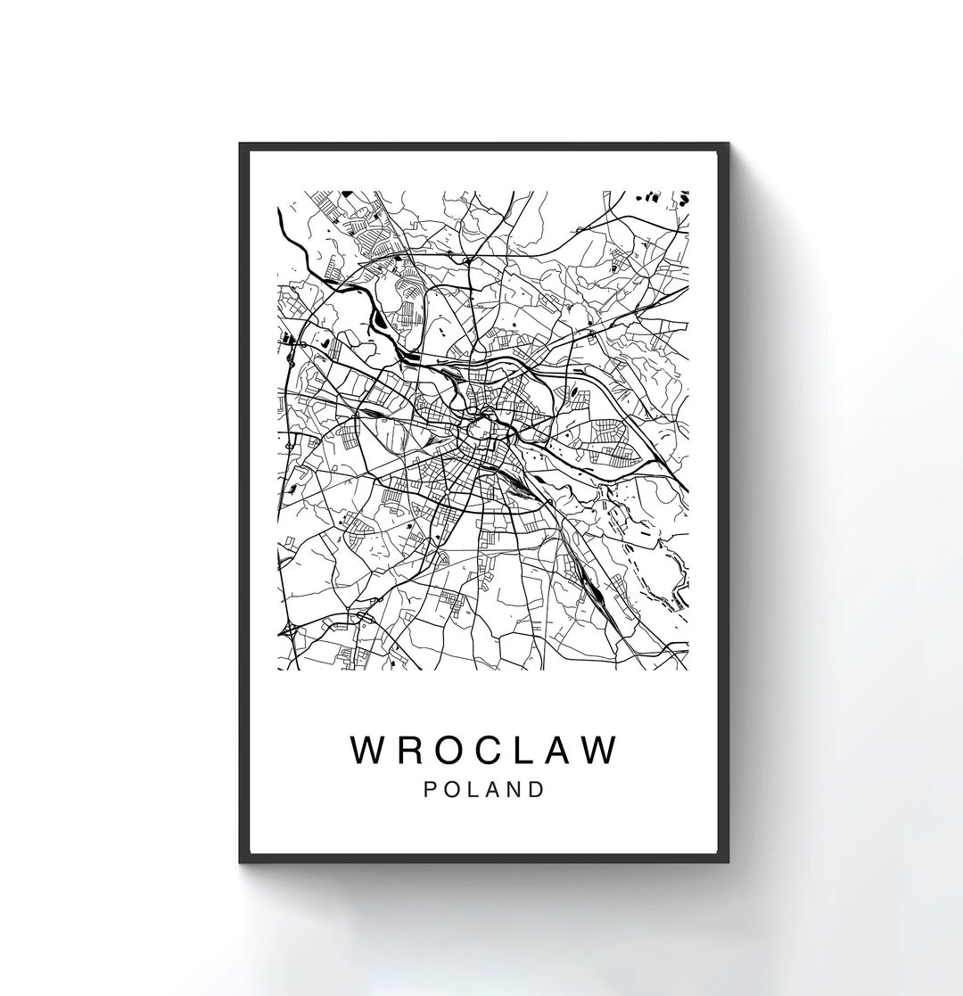 Wroclaw Map Wroclaw City Map Map Poster Map Print Wroclaw - Etsy