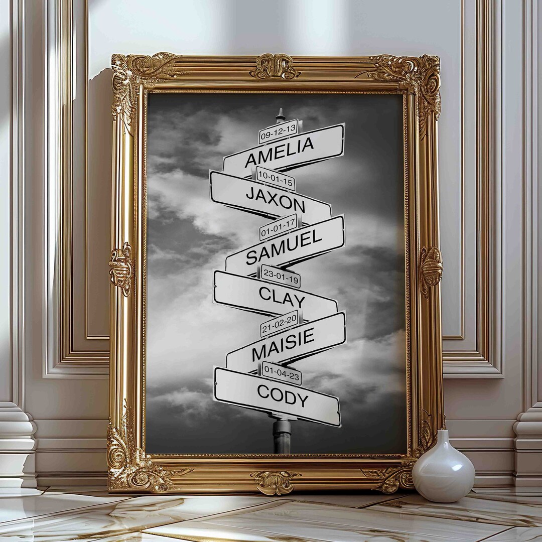 Personalized Family Sign, Custom Gift From Realtor, Street Sign Print ...