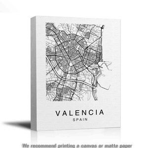 Printable Map Digital Download Valencia Map Valencia City - Etsy