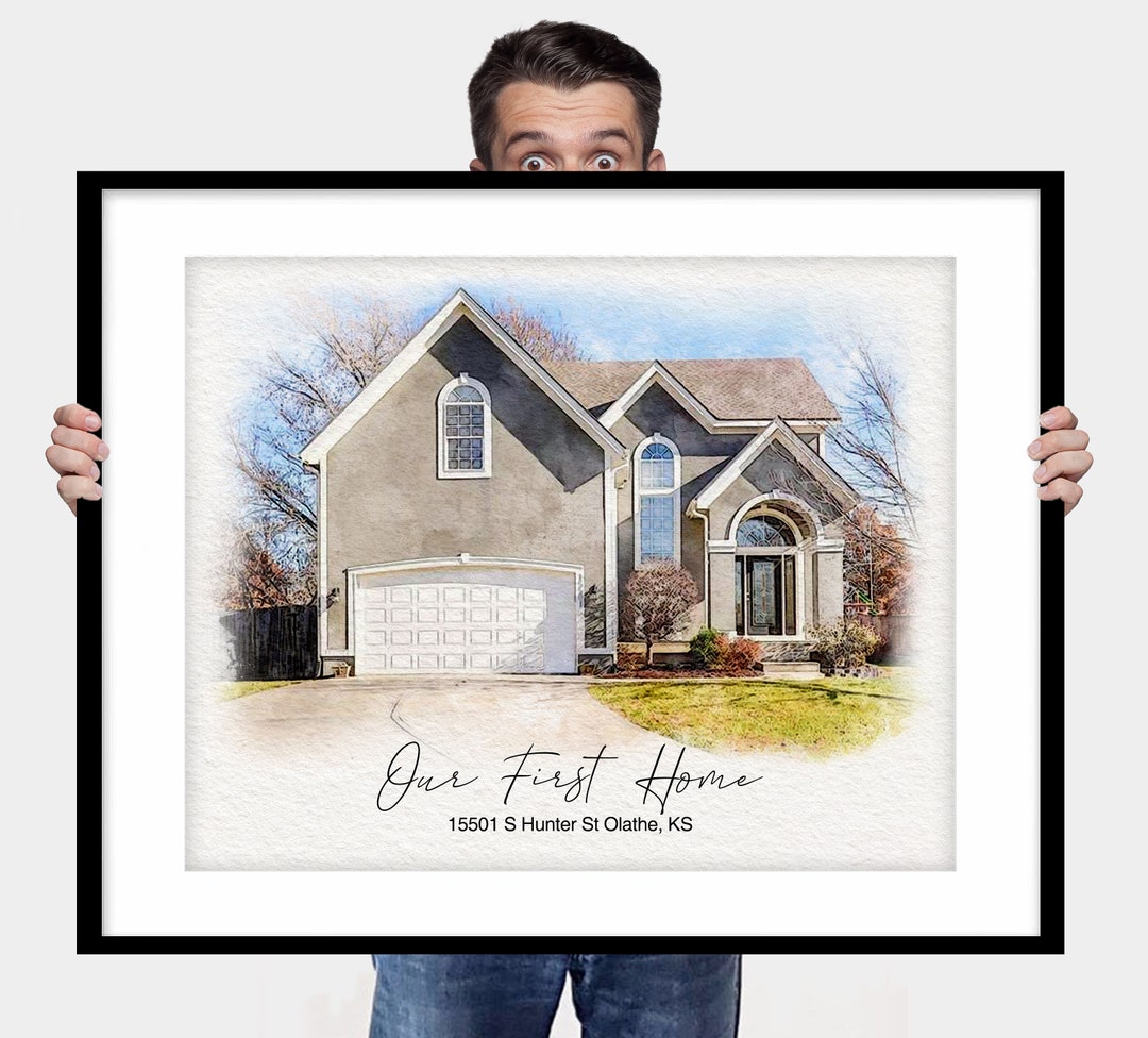 Personalized House Portrait, Watercolor House Painting Portrait, Home ...