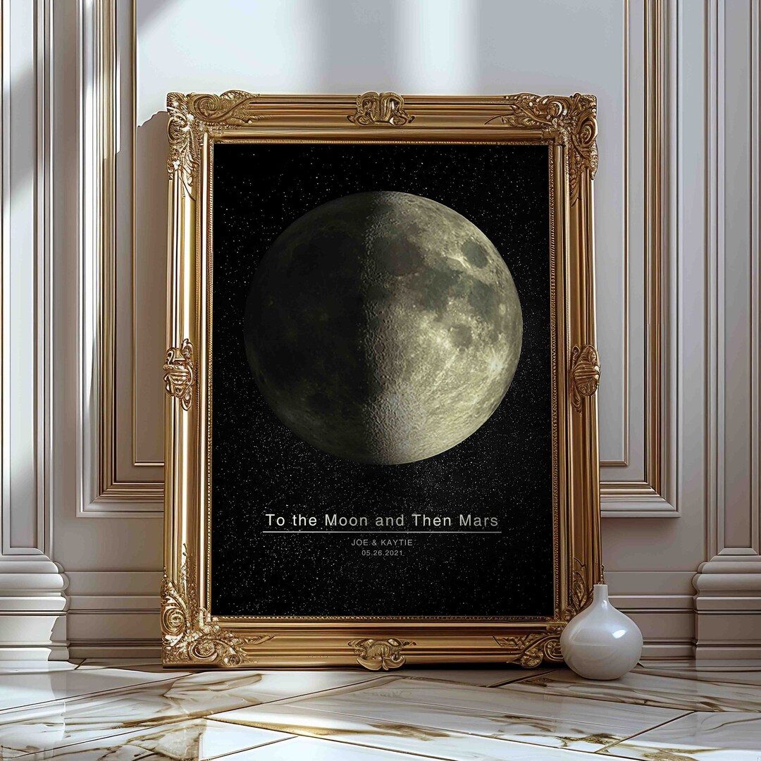 Moon Phase Personalised Gift, Custom Moon Print, Personalized Moon ...