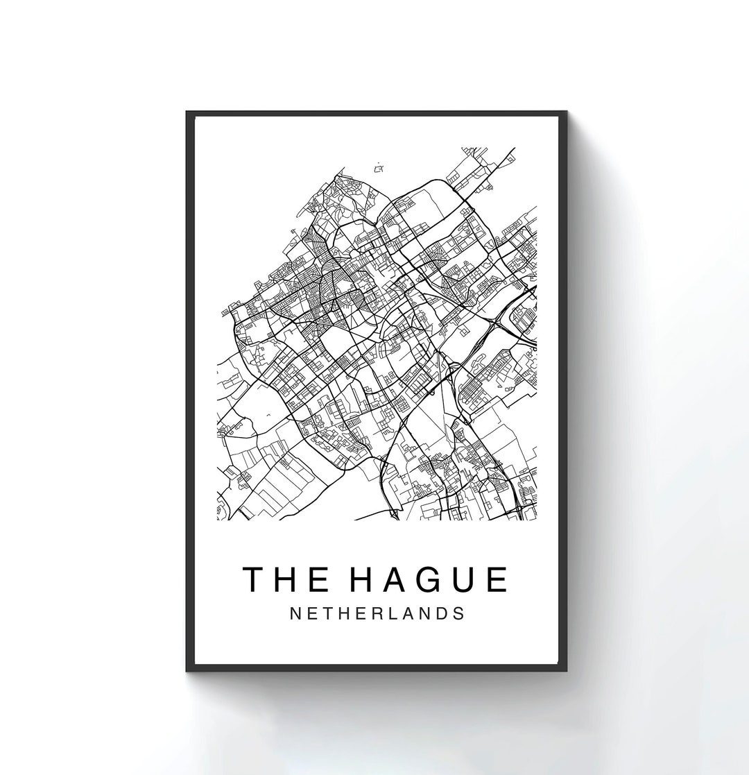 The Hague Map Print the Hague Map Poster Wall Art City Map - Etsy