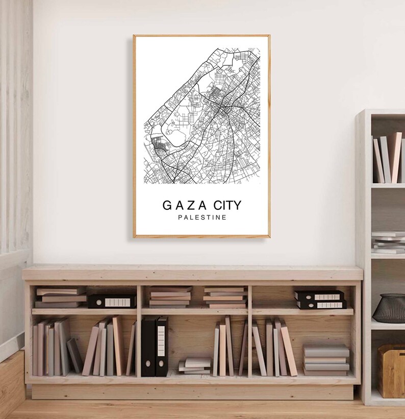 Gaza Map Gaza City Map Map Poster Map Print Gaza City Map - Etsy