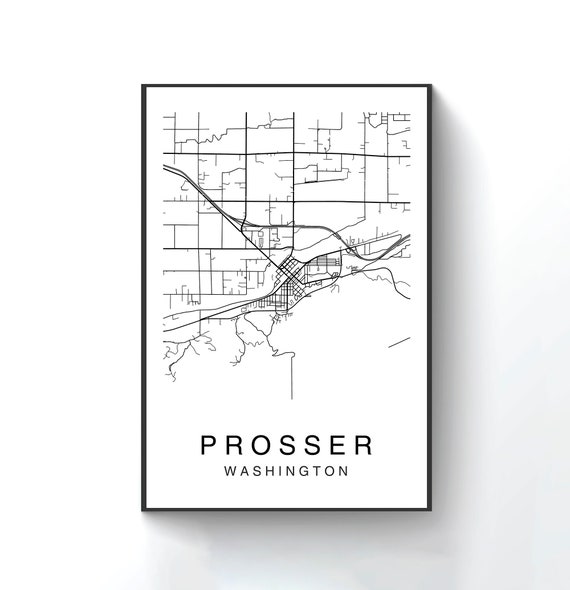 Prosser Map Prosser City Map Map Poster Map Print Prosser | Etsy