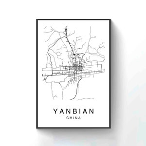 Yanbian Map Yanbian City Map Map Poster Map Print Yanbian | Etsy